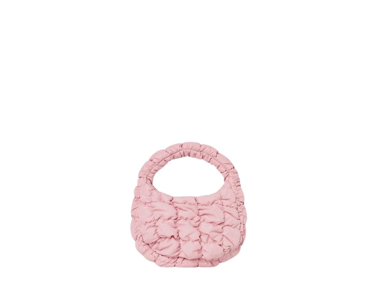 COS Quilted Micro Mini Bag In Cotton Canvas Light Pink