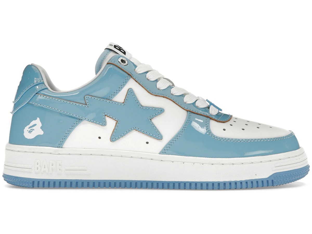 A Bathing Ape Bape Sta Patent Leather Blue White | SASOM