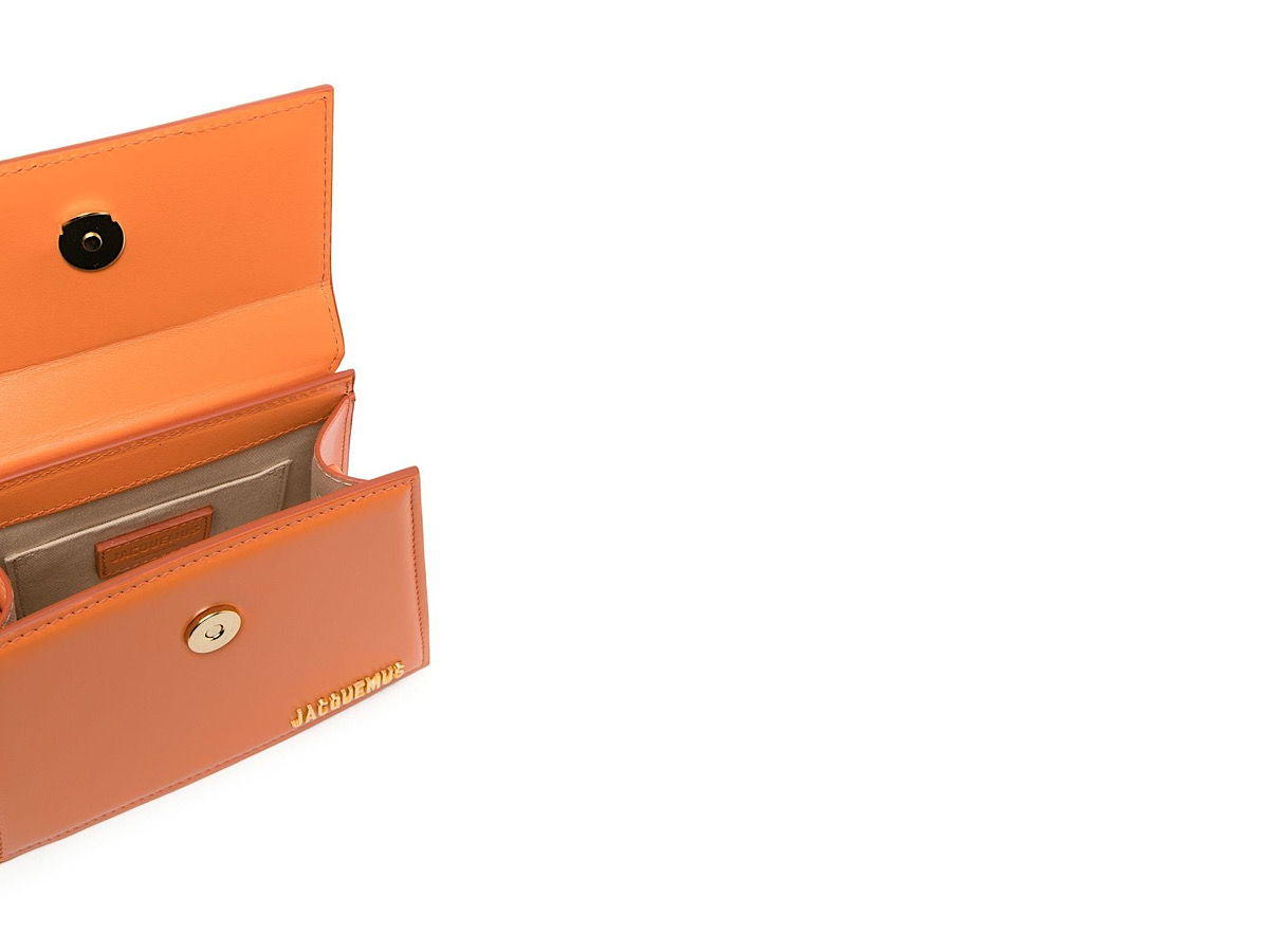 Jacquemus Orange Calf Leather Mini Bagyellow Orange Outer Calf Leather 100