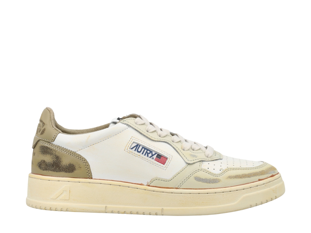 Autry Super Vintage Medalist Low Sneaker White Beige Khaki