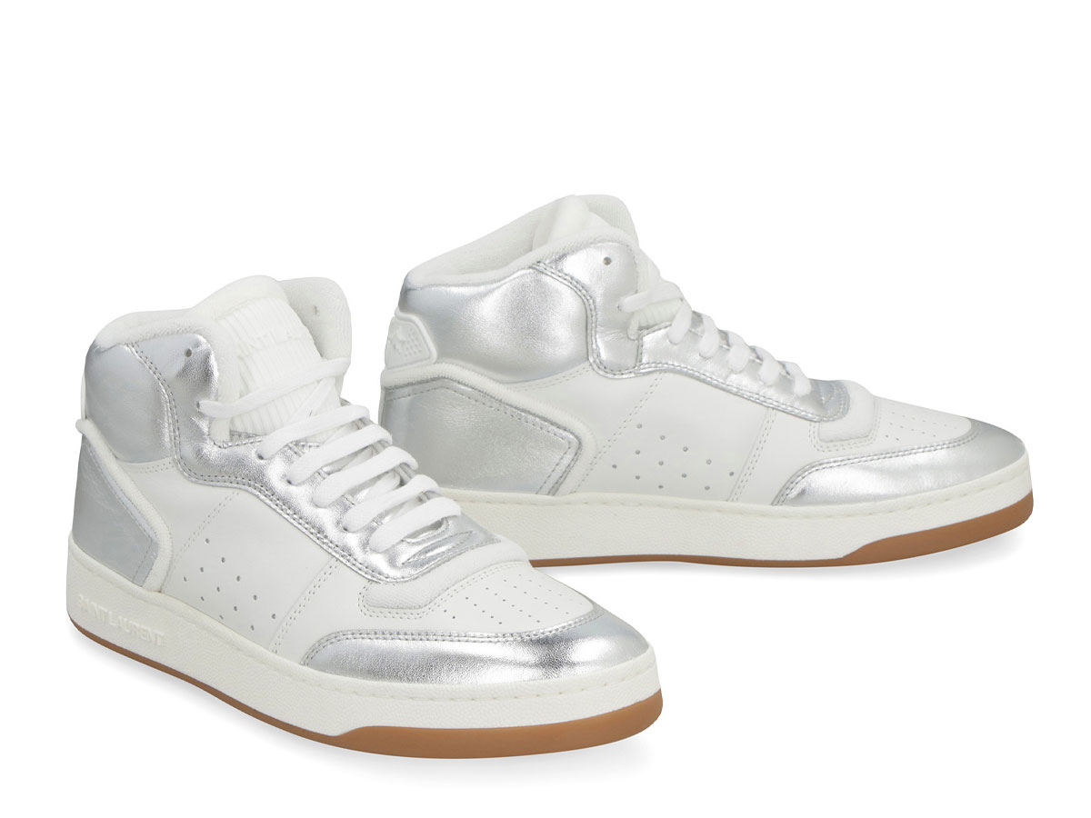 Saint Laurent Sl80 Leather Hightop Sneakerswhite Calf (W)