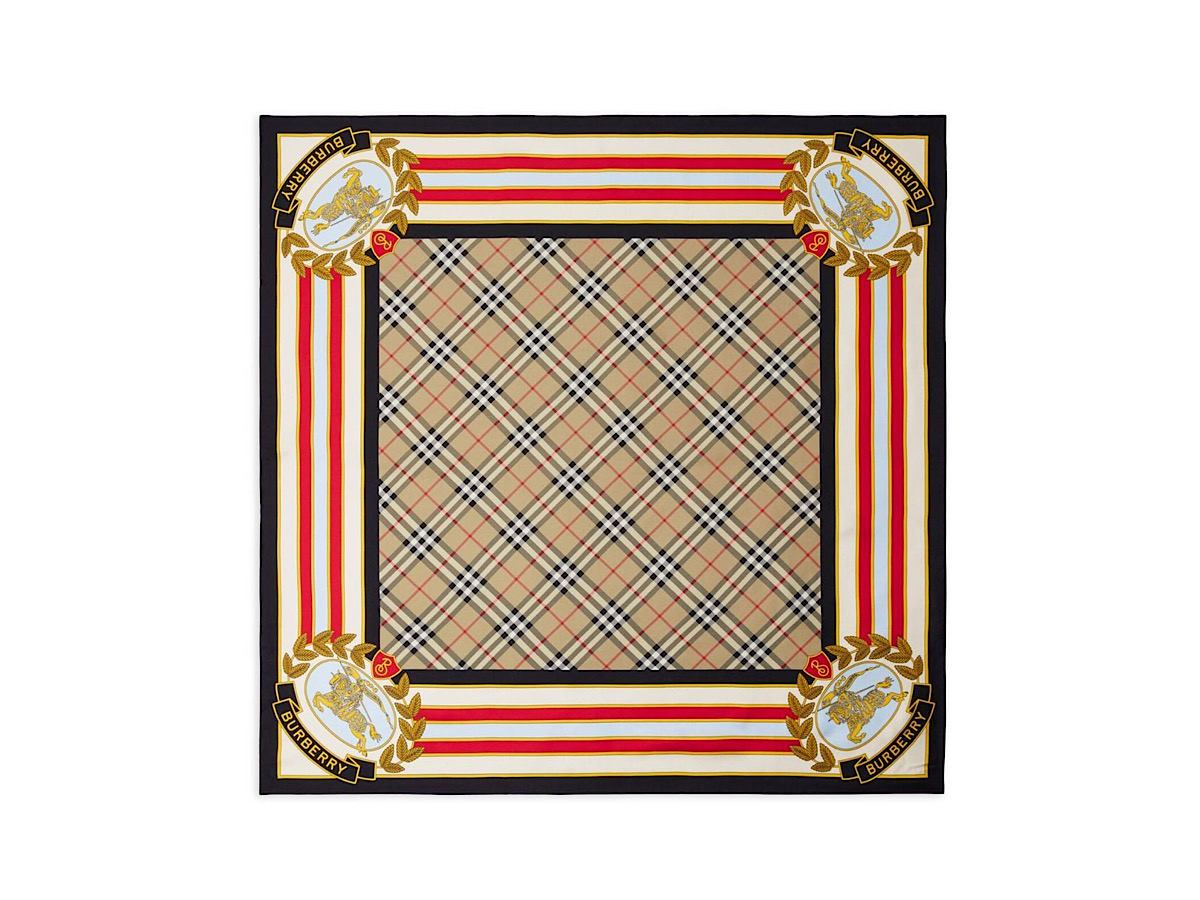 Burberry Montageprint Silk Square Scarfbrown Silk Silk