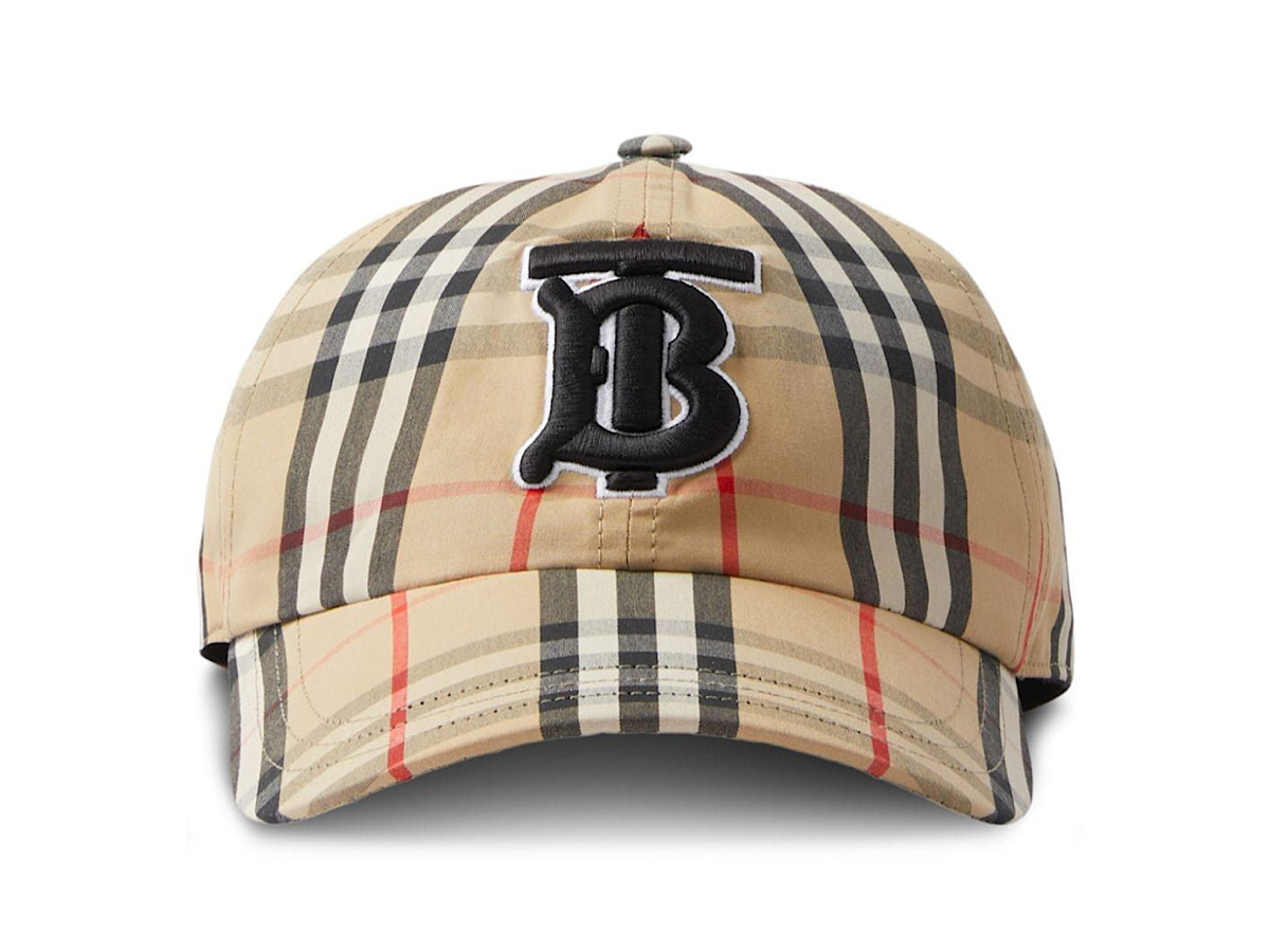 Burberry Tb Monogram Vintage Check Capbrown Cotton Cotton
