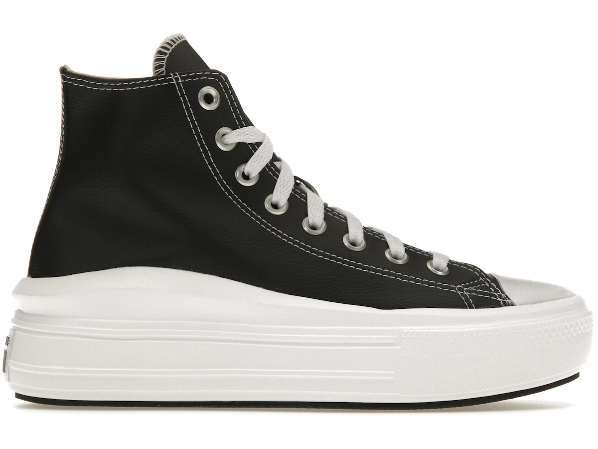 Converse Chuck Taylor All Star Move Platform Foundational Leather Black ...