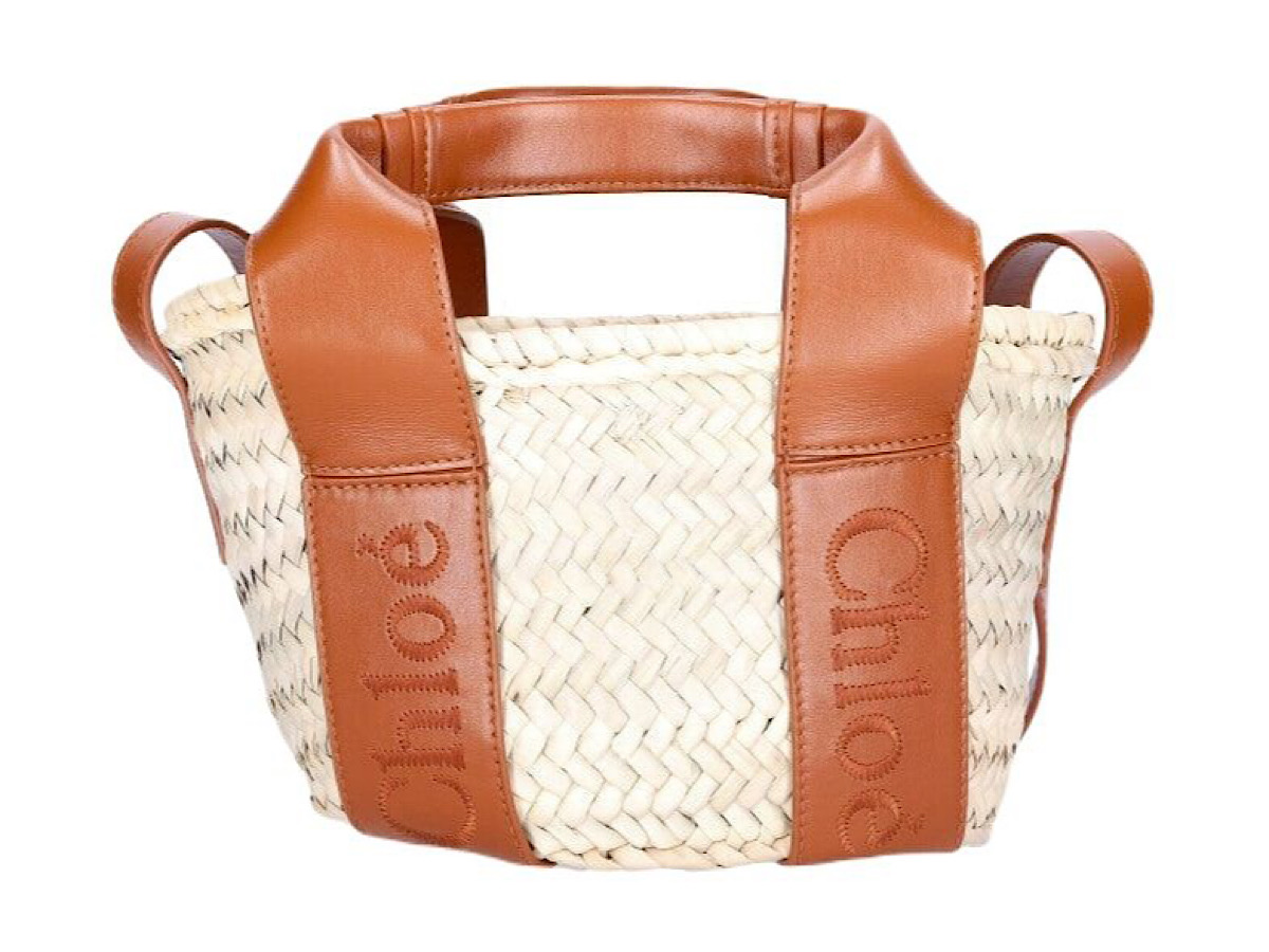 Chlo Chlo Sense Mini Bucket Bagpanna Raffia Calf 100