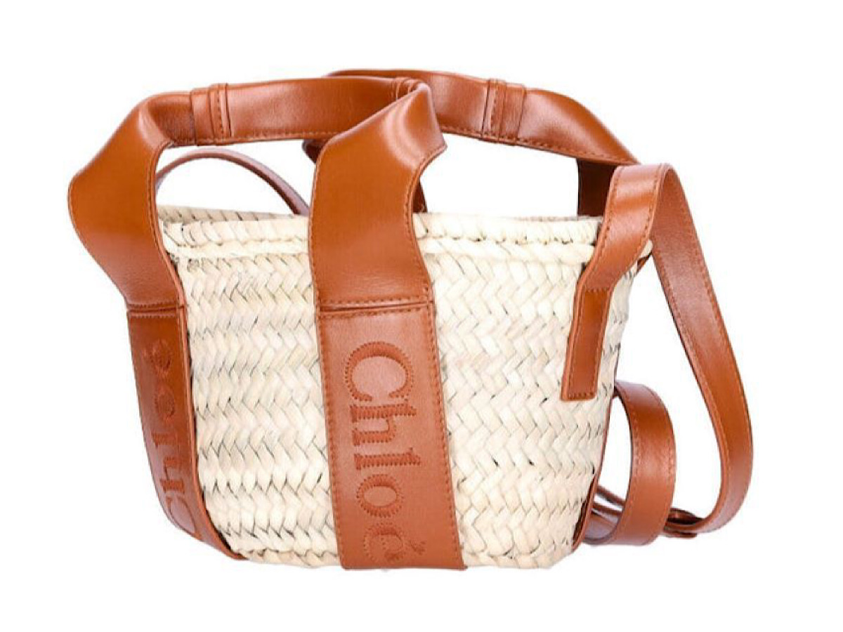 Chlo Chlo Sense Mini Bucket Bagpanna Raffia Calf 100