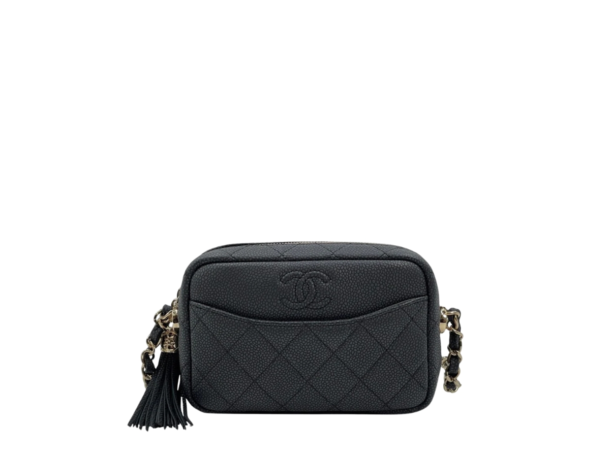 Chanel Camera Bag 6.5 In Black Caviar With Gold Hardware