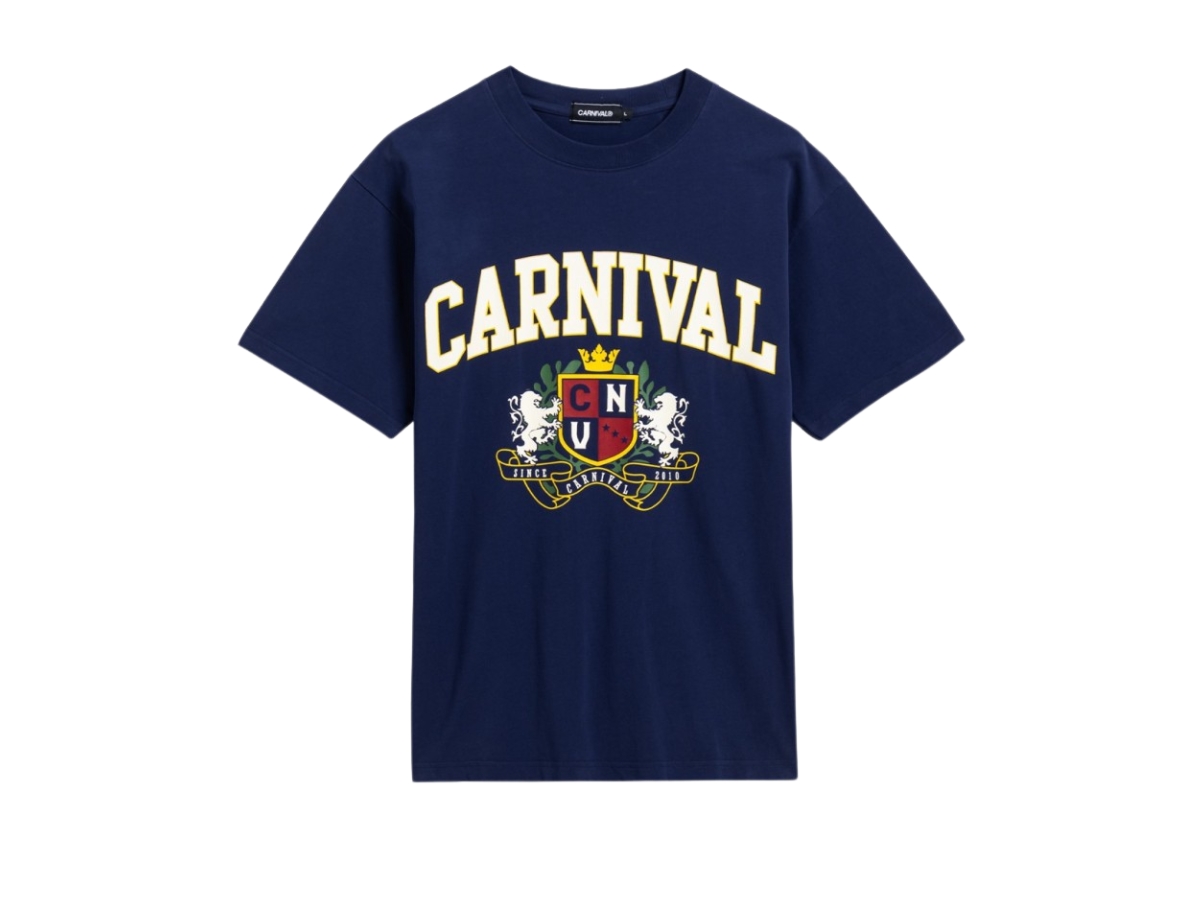 Carnival Heraldry Boxy Washed T-shirt Navy (SS25)