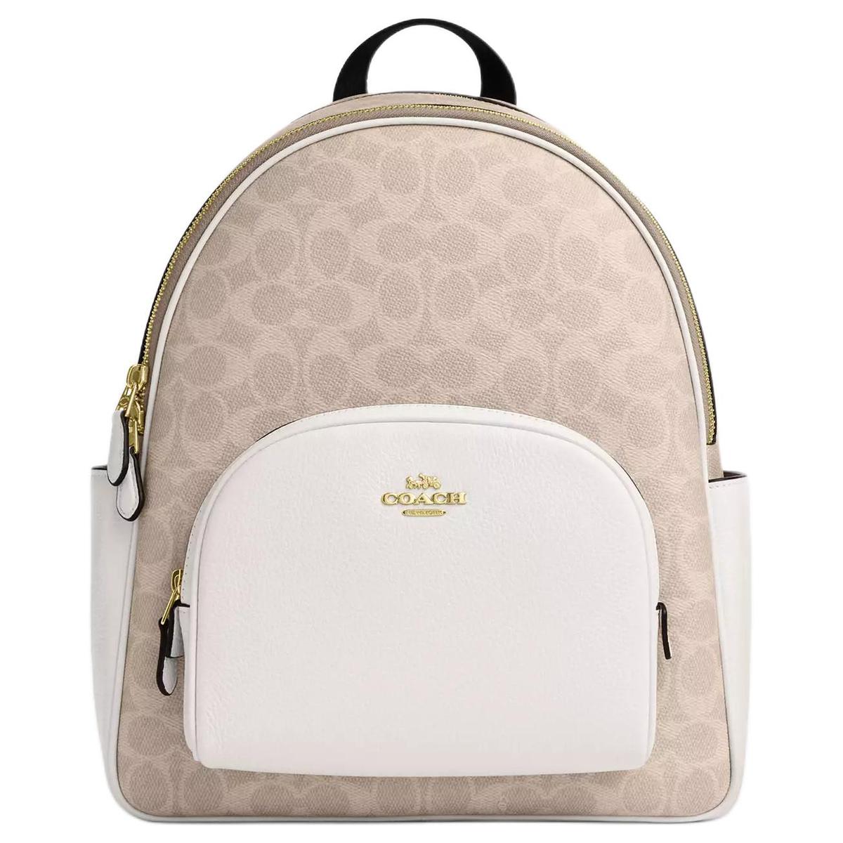 SASOM | bags Coach Court Coated Canvas Backpack Large Size Women's Gold ...