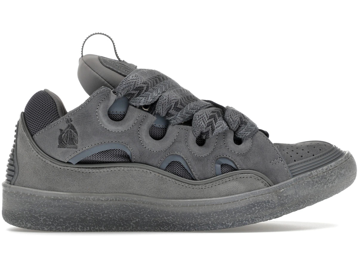 Lanvin Leather Curb Speckled Effect Light Grey | SASOM