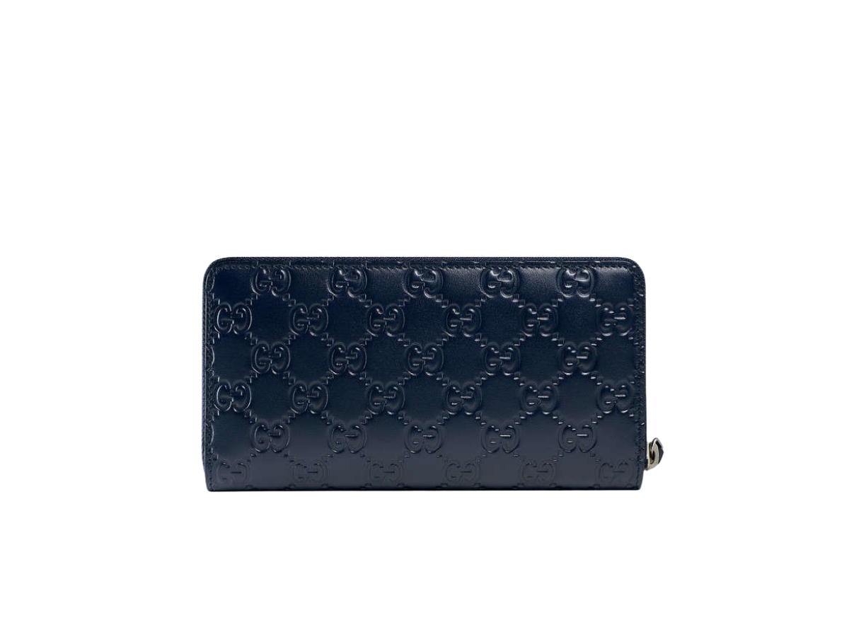 Buy Gucci Long Wallet In Navy Blue Leather | SASOM
