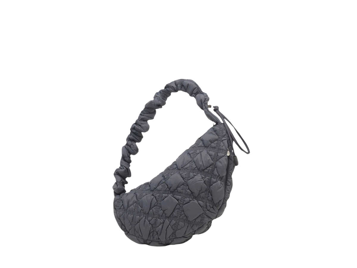 Carlyn Cozy M In Nylon With Silver Hardware Charcoal