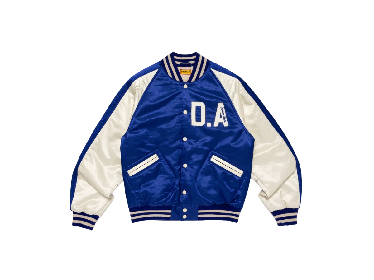 Human Made Satin Stadium Jacket Blue Shop Authentic at SASOM