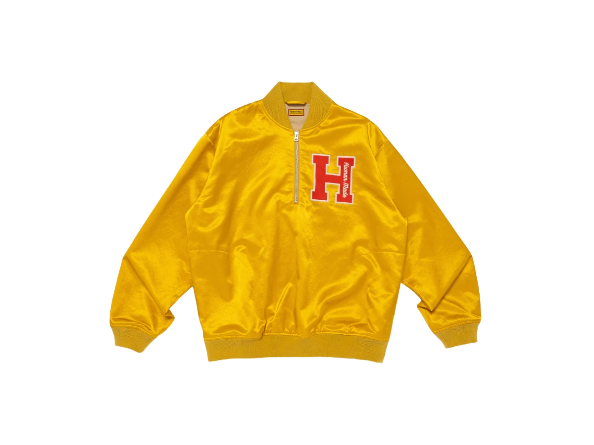 SASOM | เสื้อผ้า Human Made Satin Half-zip Shirt Yellow เช็คราคาล่าสุด