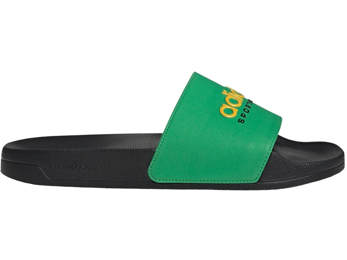 adidas Adilette Shower Slides Vivid Green Bold Gold Core Black