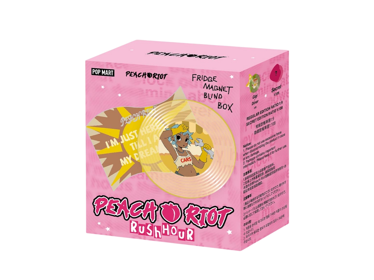 (เช็คการ์ด) Pop Mart Frankie Streamer (Secret Edition) Peach Riot Rush Hour Series Fridge Magnet ...