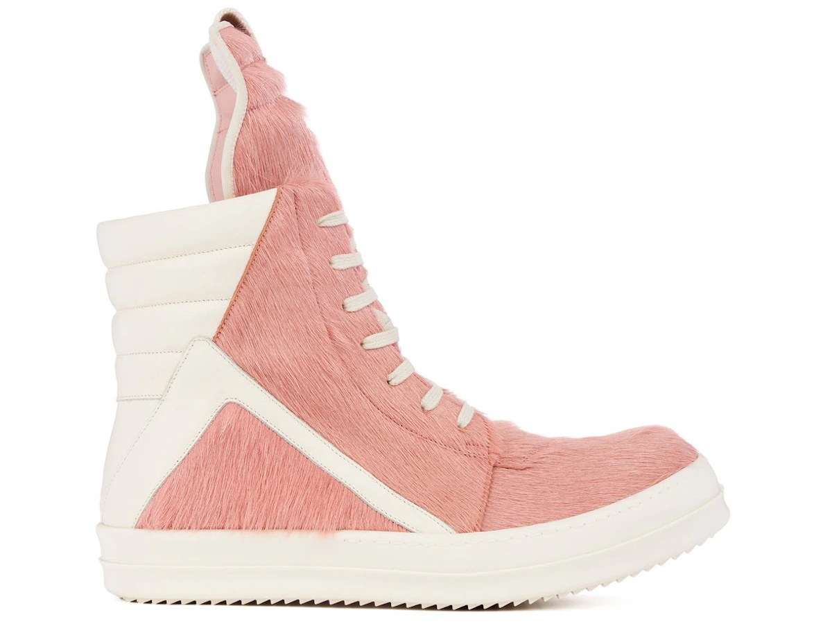 Rick Owens GeoBasket Cow Fur Dusty Pink Milk | SASOM