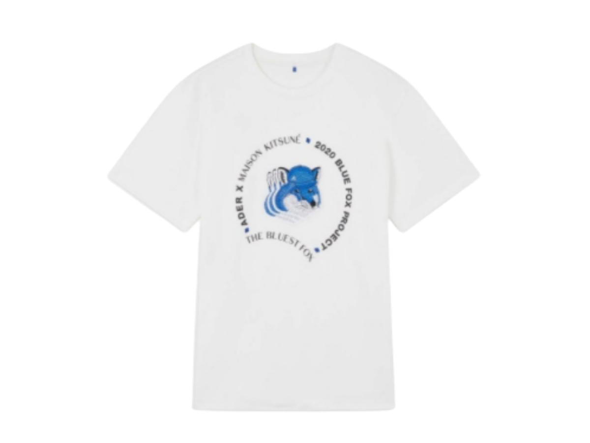 Ader Error x Maison Kitsune Triple Fox Head Logo T-Shirt Off White