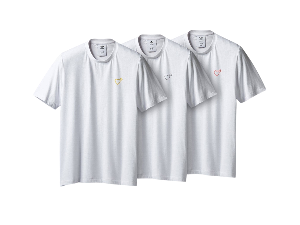 adidas x Human Made Yellow Logo T-Shirt White (1Pc)