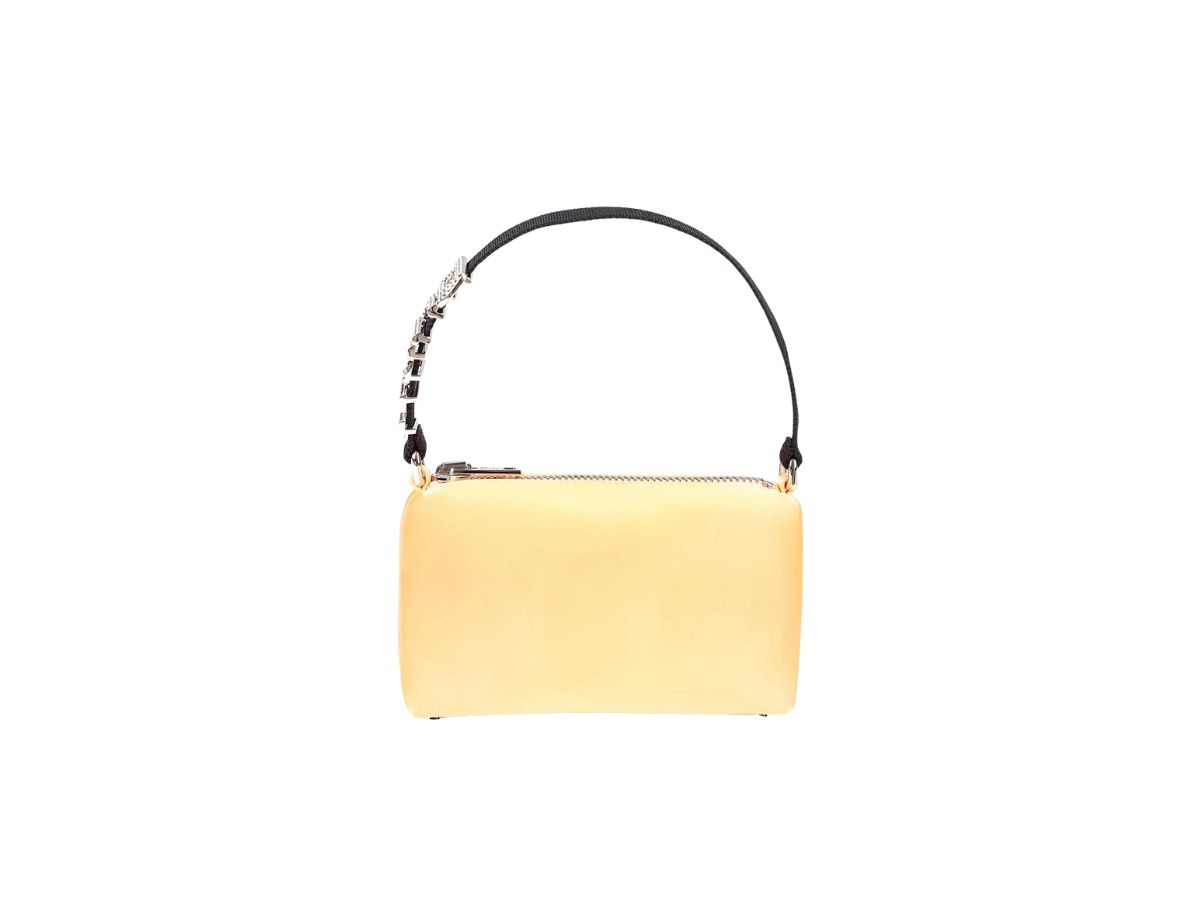 Alexander Wang Heiress Medium Pouch In Satin Faded Neon Yellow