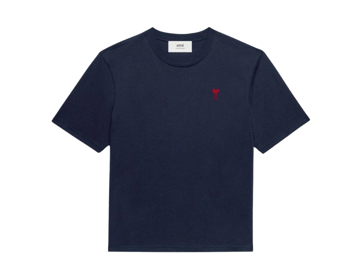 ช้อป Ami Paris Oversized Tee With Logo - Navyของแท้ที่ SASOM