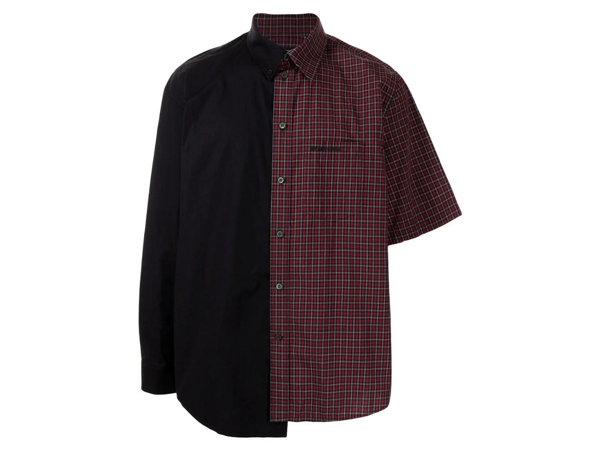 Balenciaga Asymmetric Two Tone Shirt Shop Authentic at SASOM