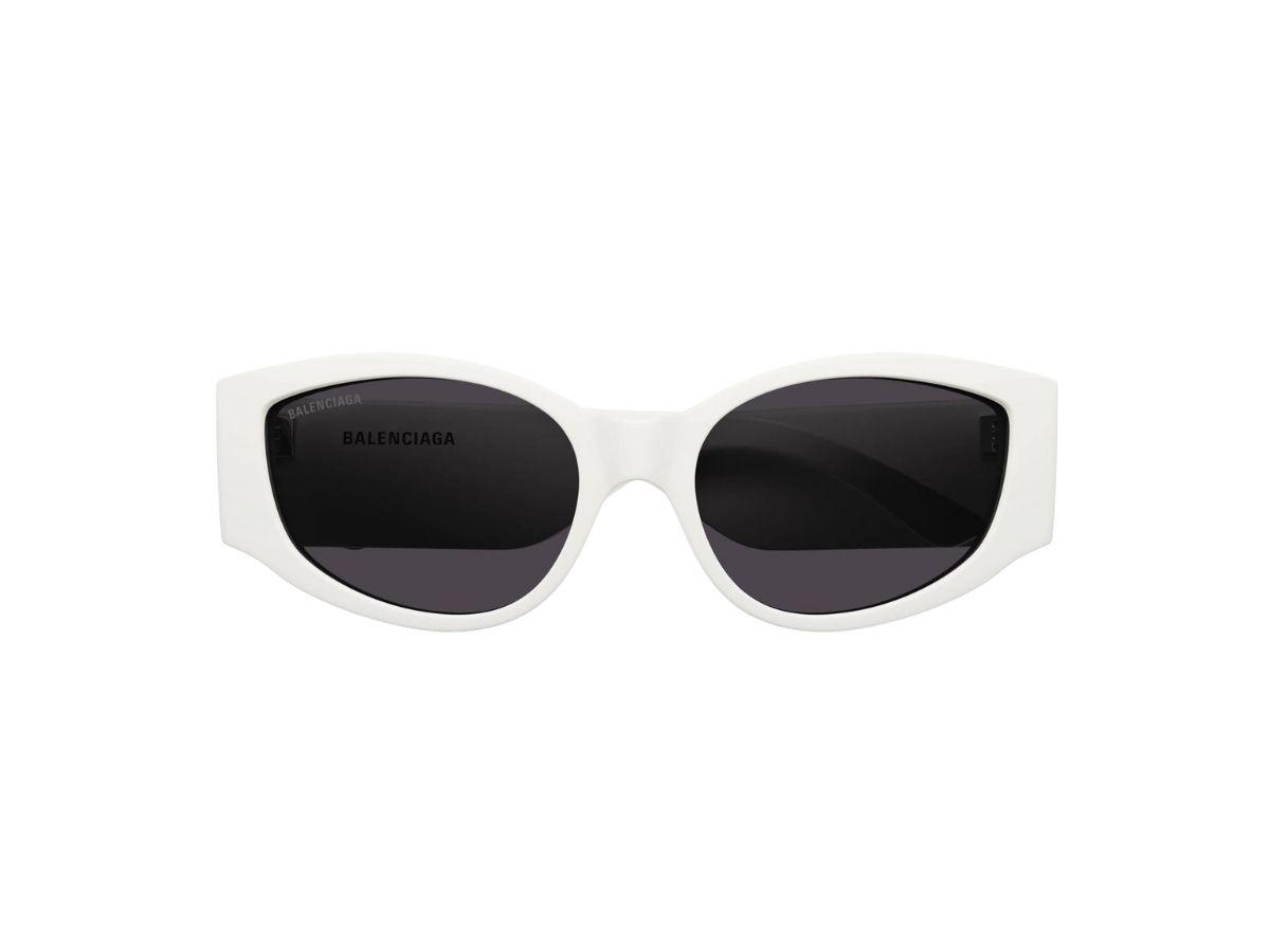 Balenciaga BB0258S-003 Sunglasses In White Acetate With Grey Lense