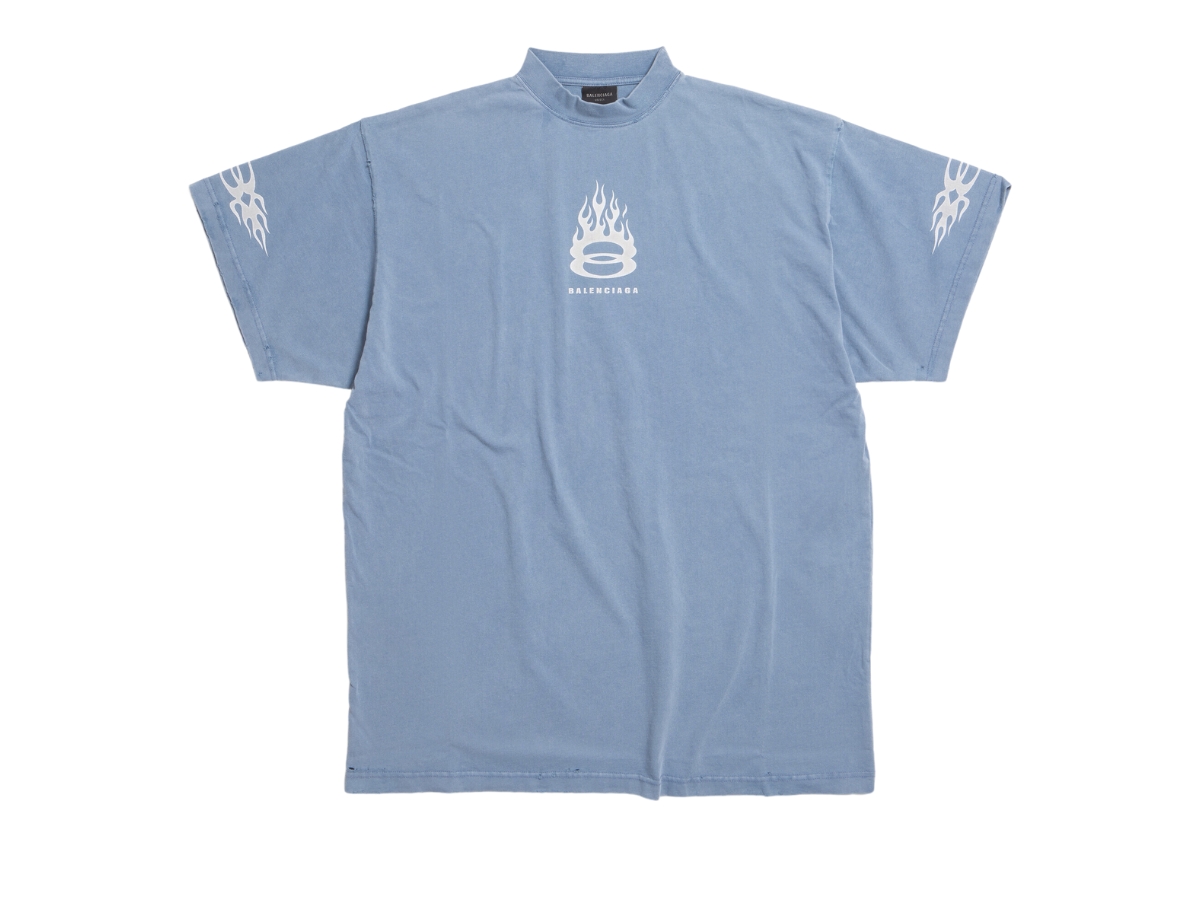 Balenciaga Burning Unity T-shirt Oversized Light Blue