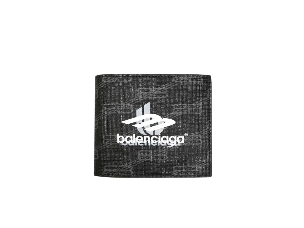Balenciaga cash square fold wallet signature bb monogram Black