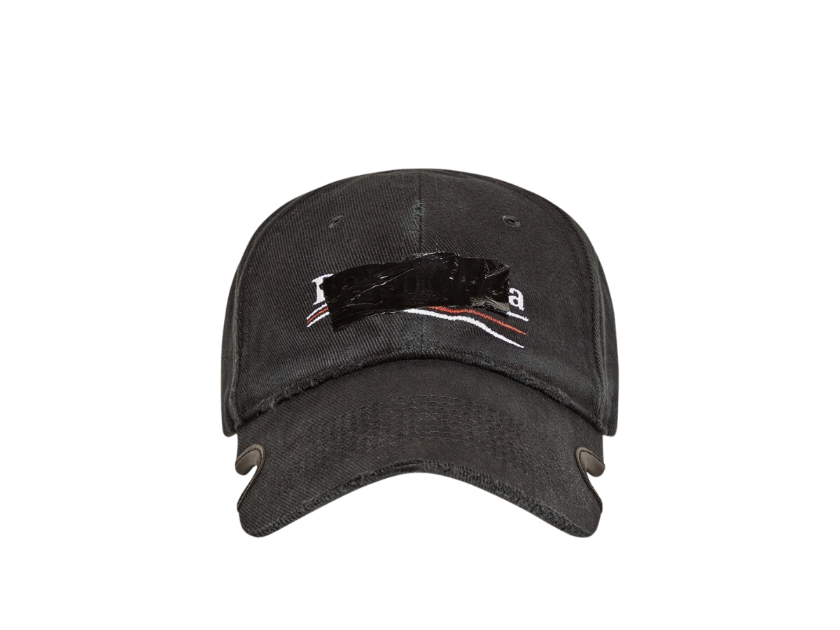 Balenciaga Gaffer Cap In Black Cotton Drill | ของแท้