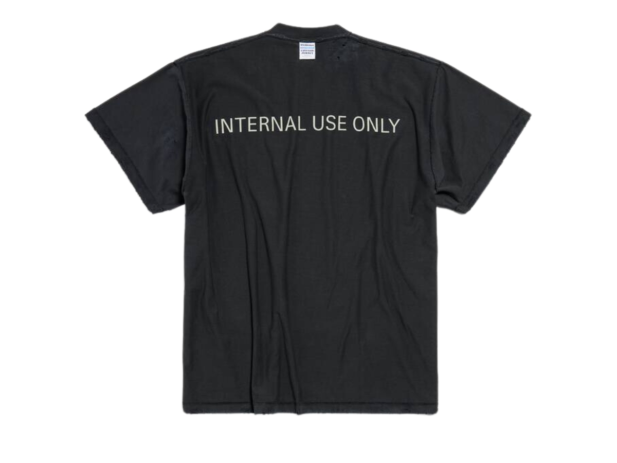 Balenciaga Internal Use Only Inside-out T-shirt Oversized Black