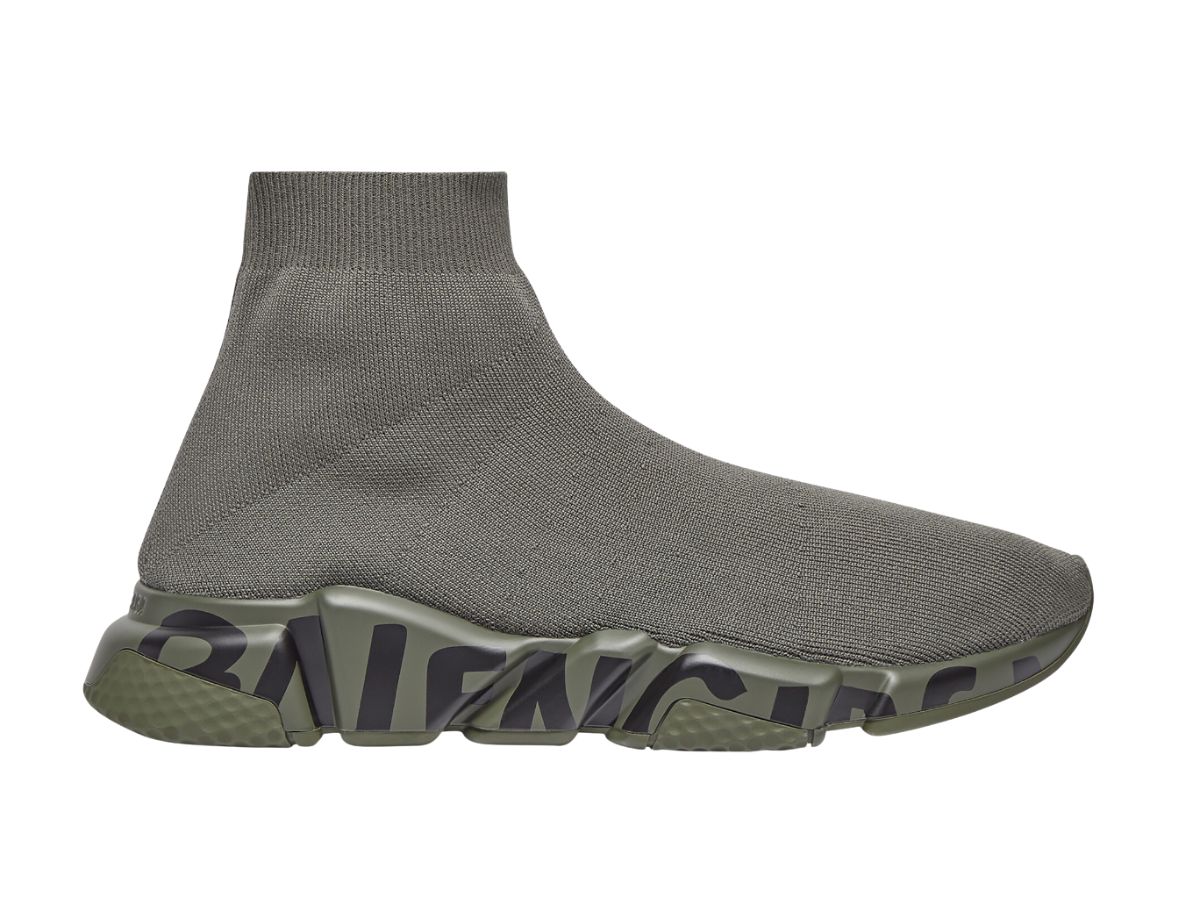 Balenciaga Speed Graffiti Trainers Green Black