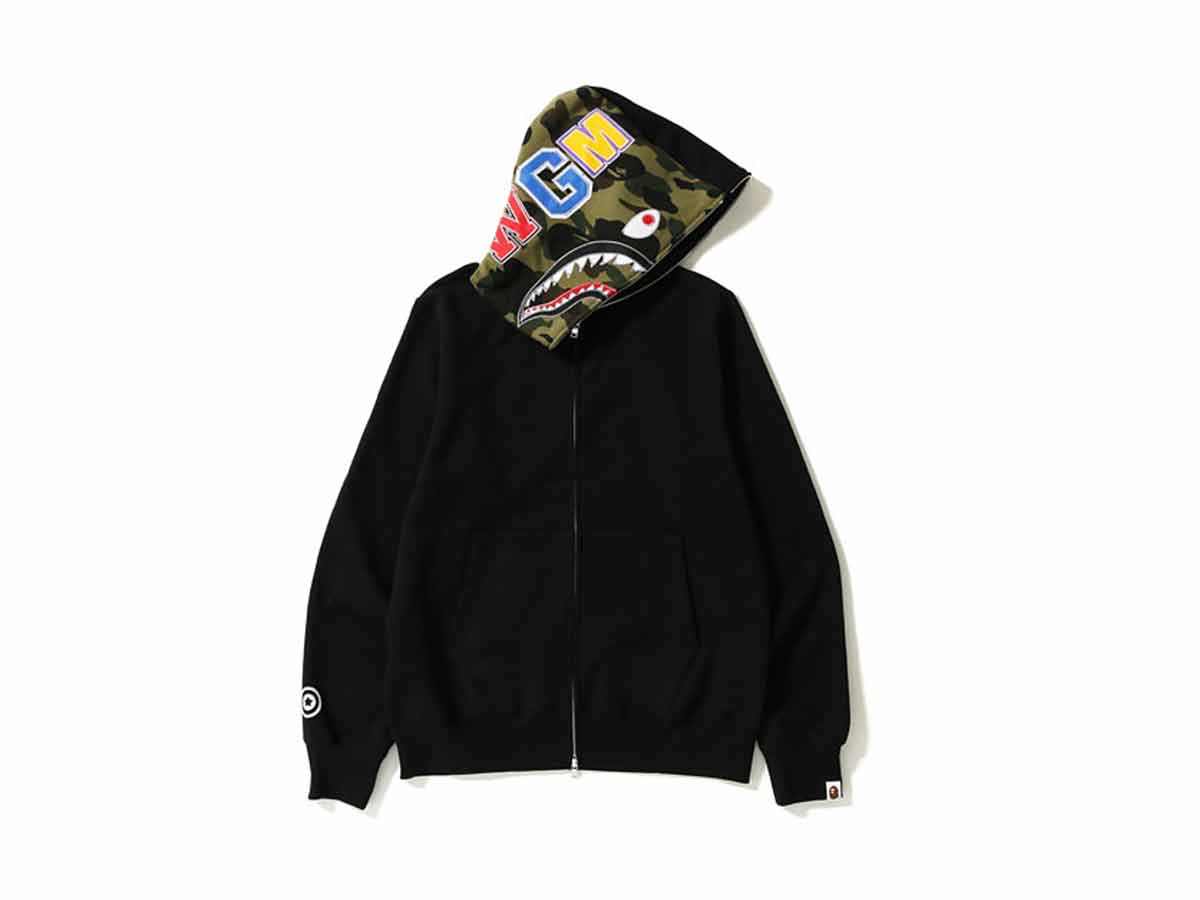 Buy BAPE Applique Shark Full Zip Hoodie Black | SASOM