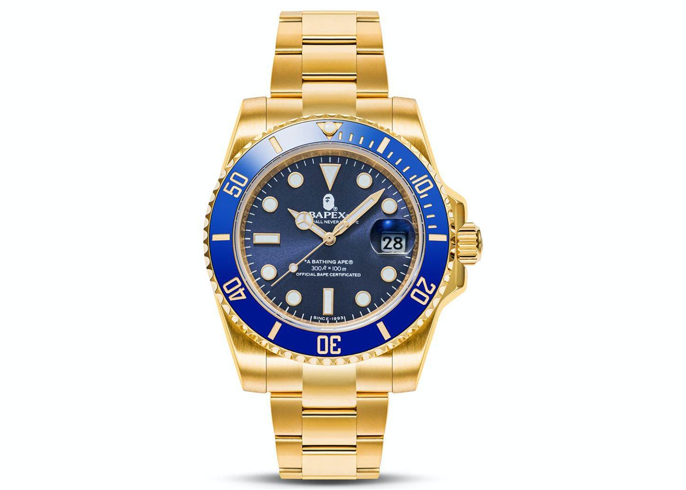 BAPE Bathing Ape Type 8 Bapex Watch Gold/Blue | ของแท้