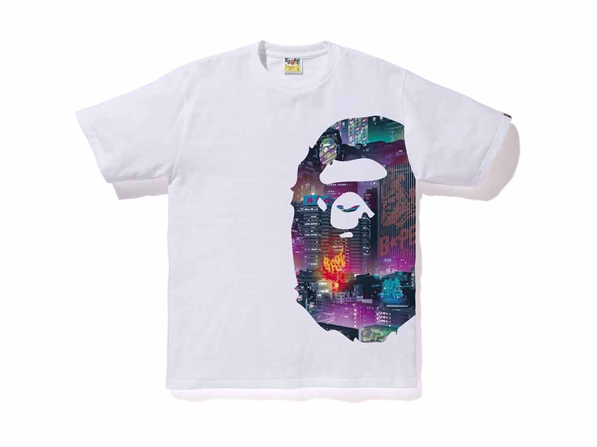 Buy BAPE Neon Tokyo Side Big Ape Head Tee White | SASOM