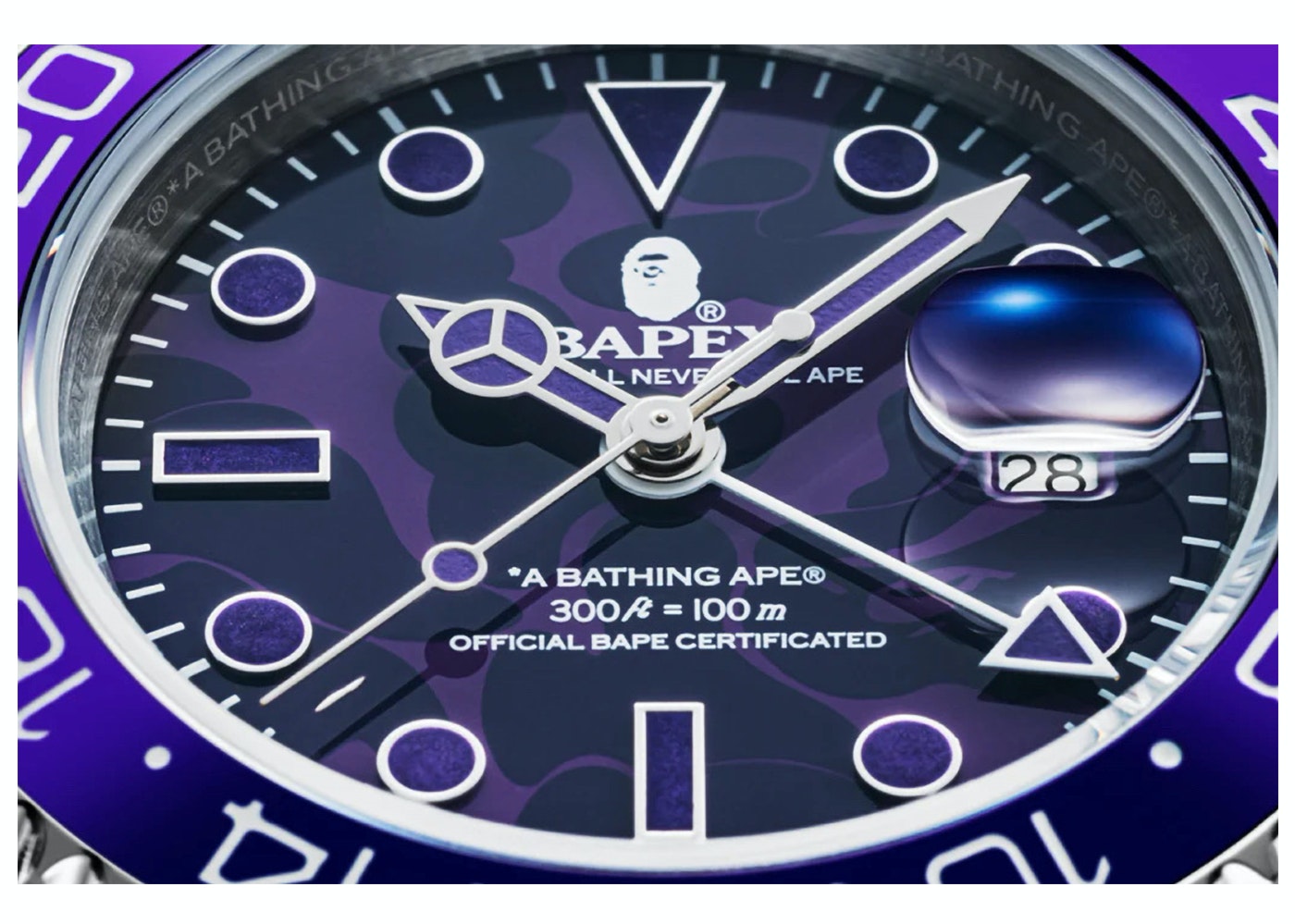 BAPE Type 2 BAPEX Color Camo Watch Purple | ของแท้
