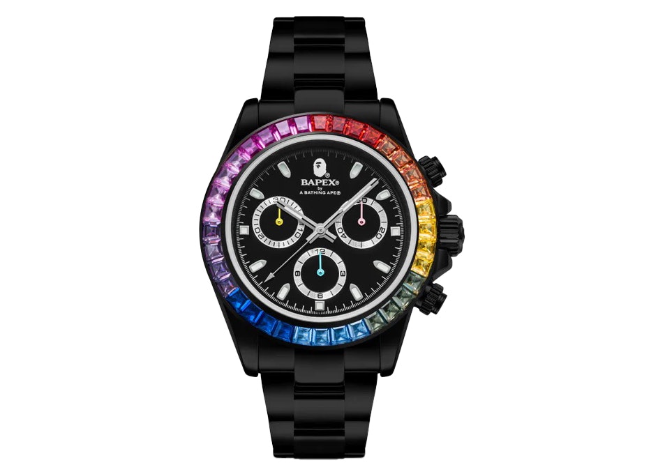 BAPE Type 4 BAPEX Crystal Stone Watch Black | ของแท้