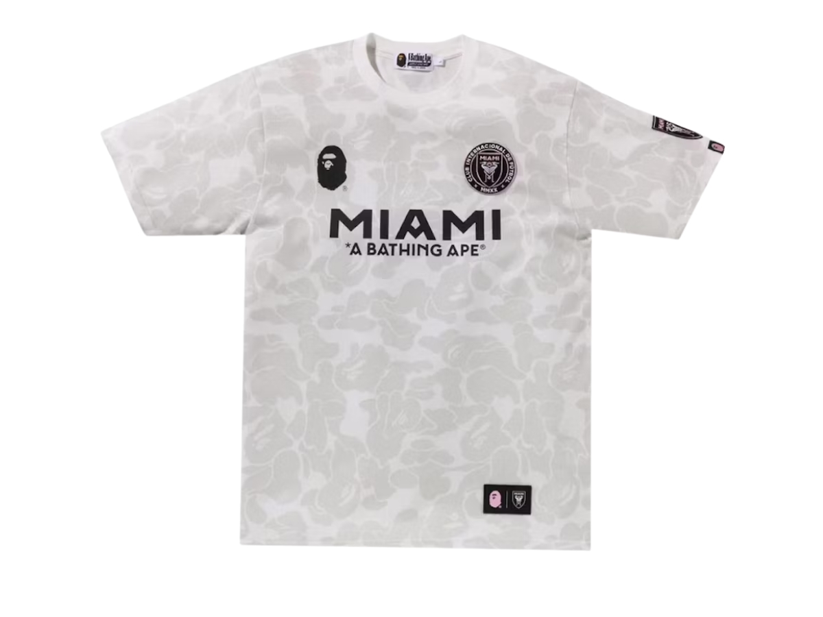 BAPE x Inter Miami CF Camo Tee White Shop Authentic at SASOM
