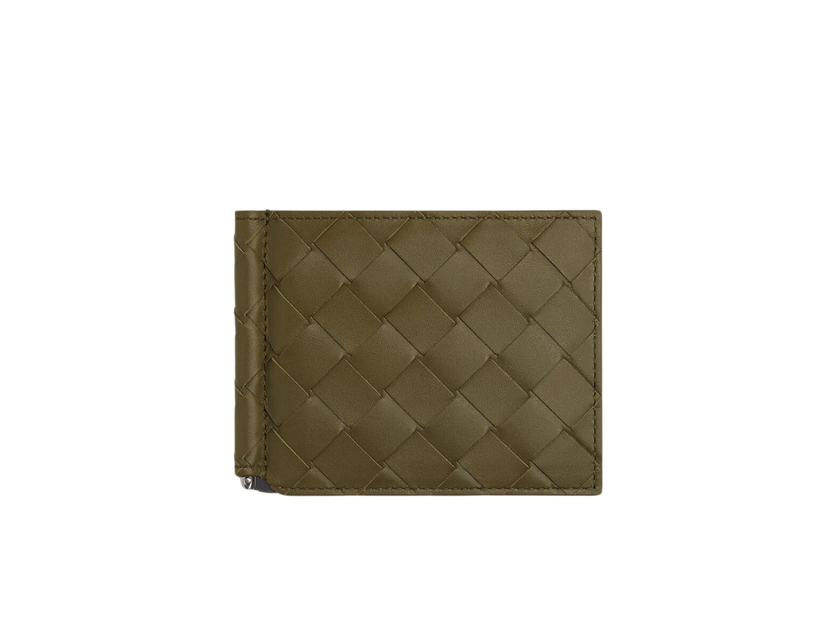 Bottega Veneta Intrecciato Bill Clip Wallet In Calfskin With Silver ...