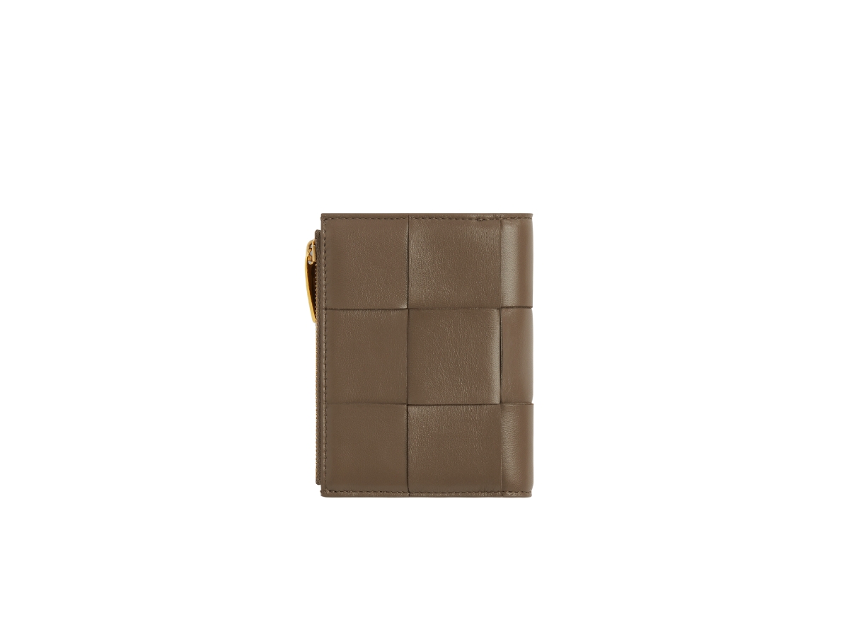Bottega Veneta Small Cassette Bi-Fold Zip Wallet In Intreccio Leather ...