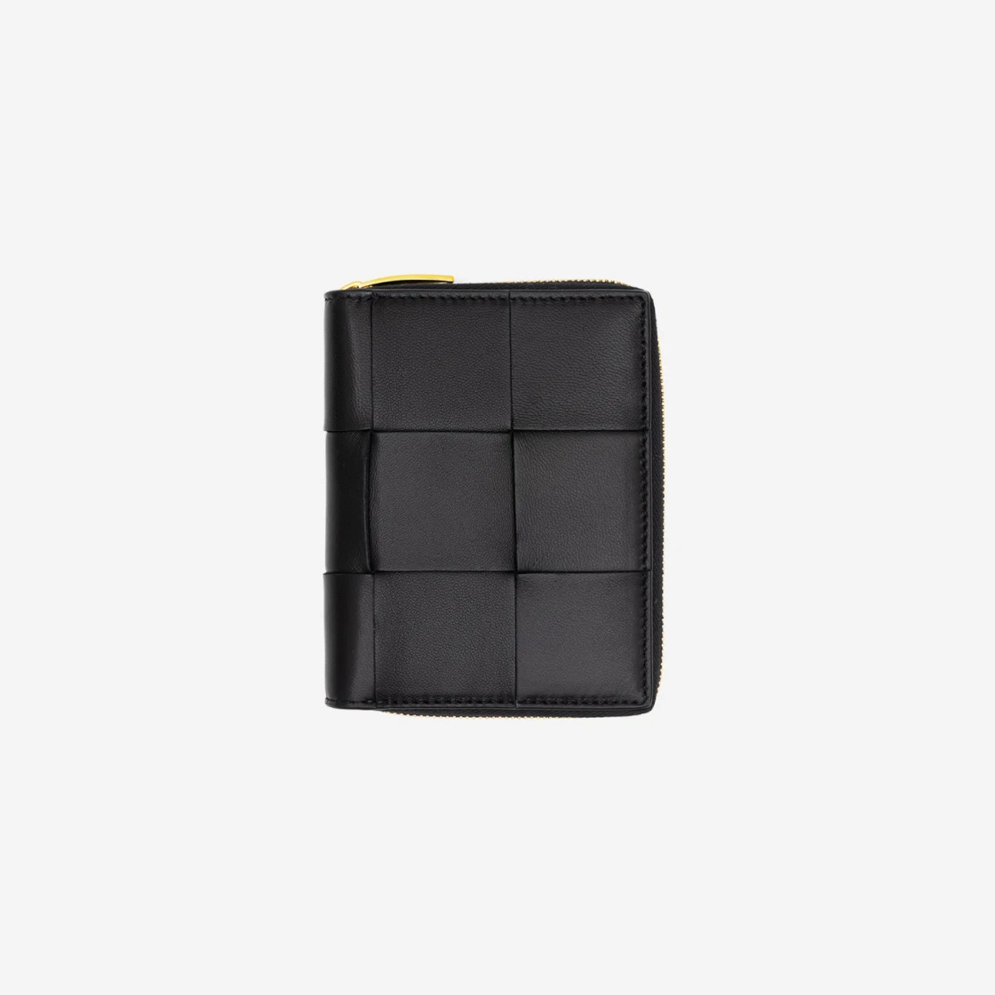 Bottega Veneta Small Cassette Compact Zip Around Wallet Black