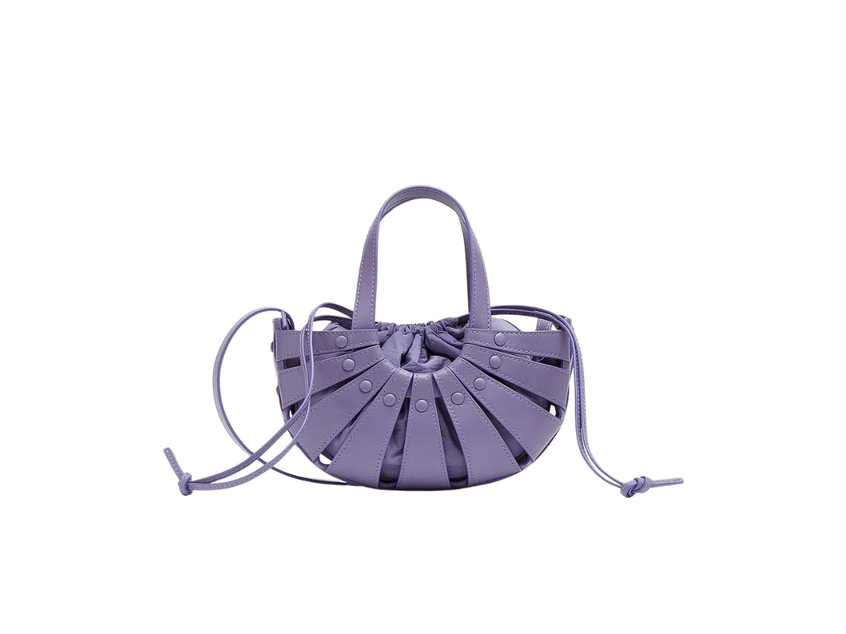 SASOM | กระเป๋า Bottega Veneta Small Shell Bag In Calf Leather Purple ...