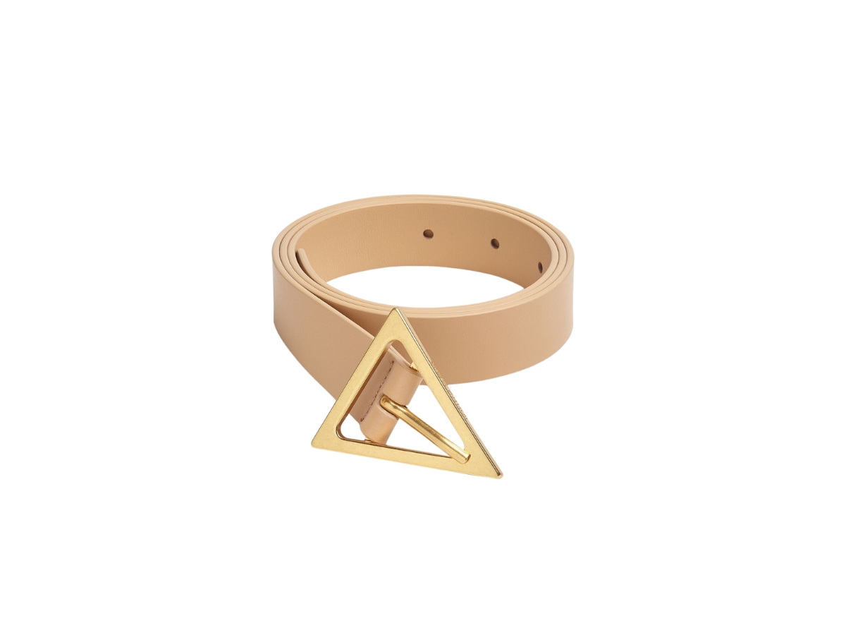 Bottega Veneta Triangle Belt In Leather With Gold Finish Hardware Almond