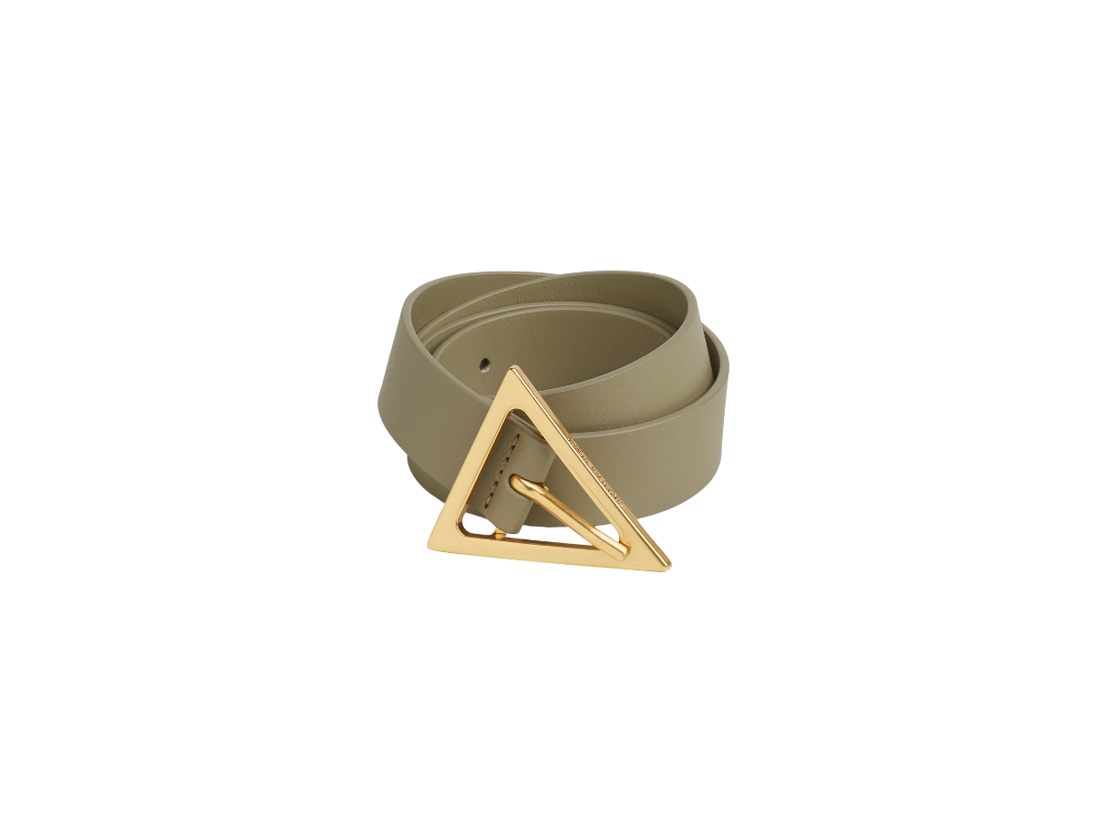 Bottega Veneta Triangle Belt In Leather With Gold Finish Hardware Taupe