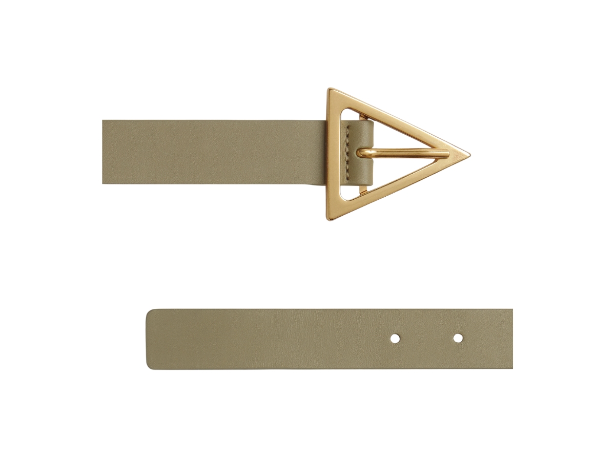 Bottega Veneta Triangle Belt In Leather With Gold Finish Hardware Taupe