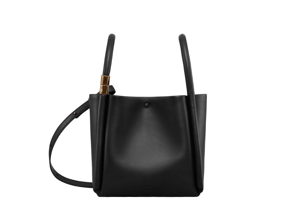 Boyy Lotus 20 In Smooth Calfskin Leather With Metal Twist Fastener Black