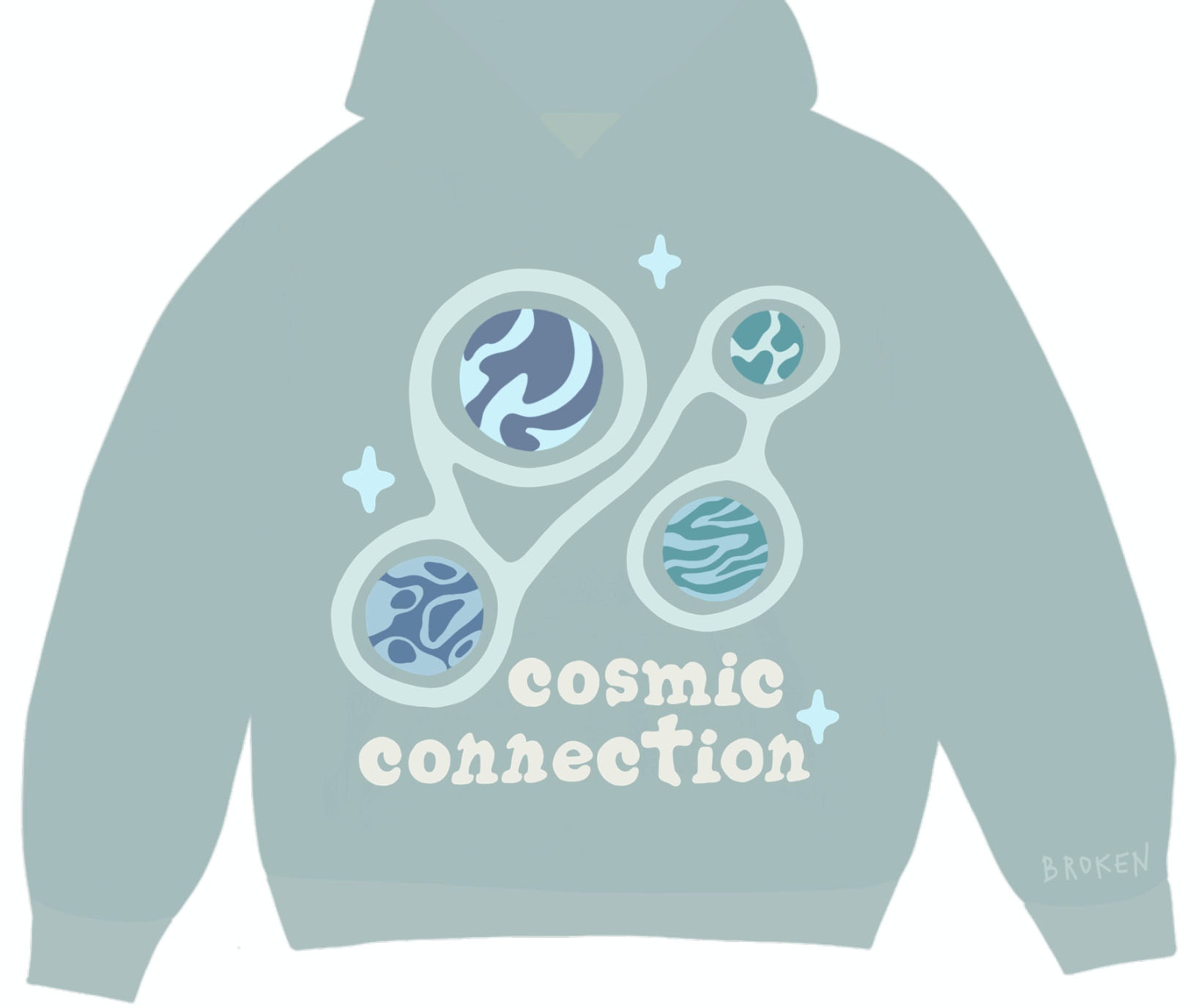Broken Planet Market Cosmic Connection Hoodie Arctic
