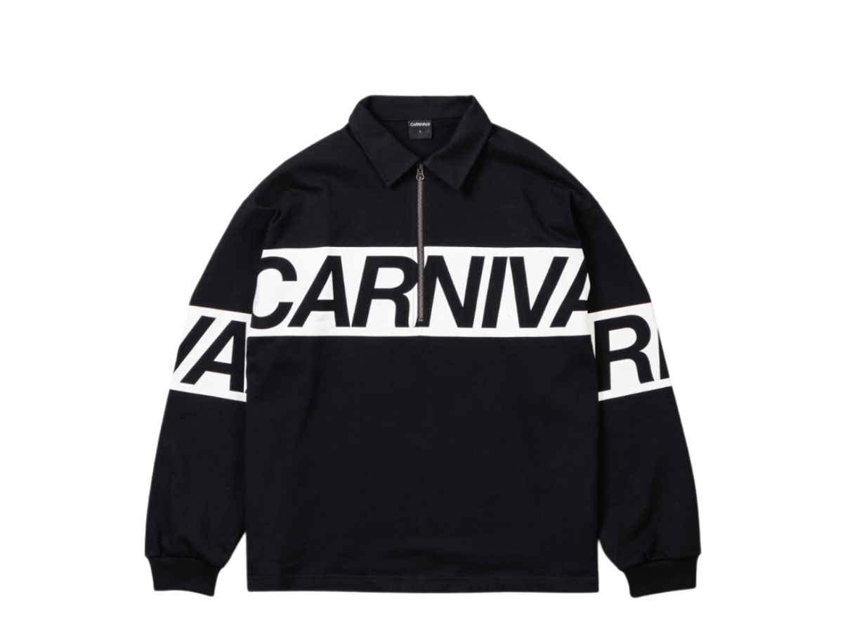 Carnival Half Zip Rugby Polo Black (SS23) | ของแท้