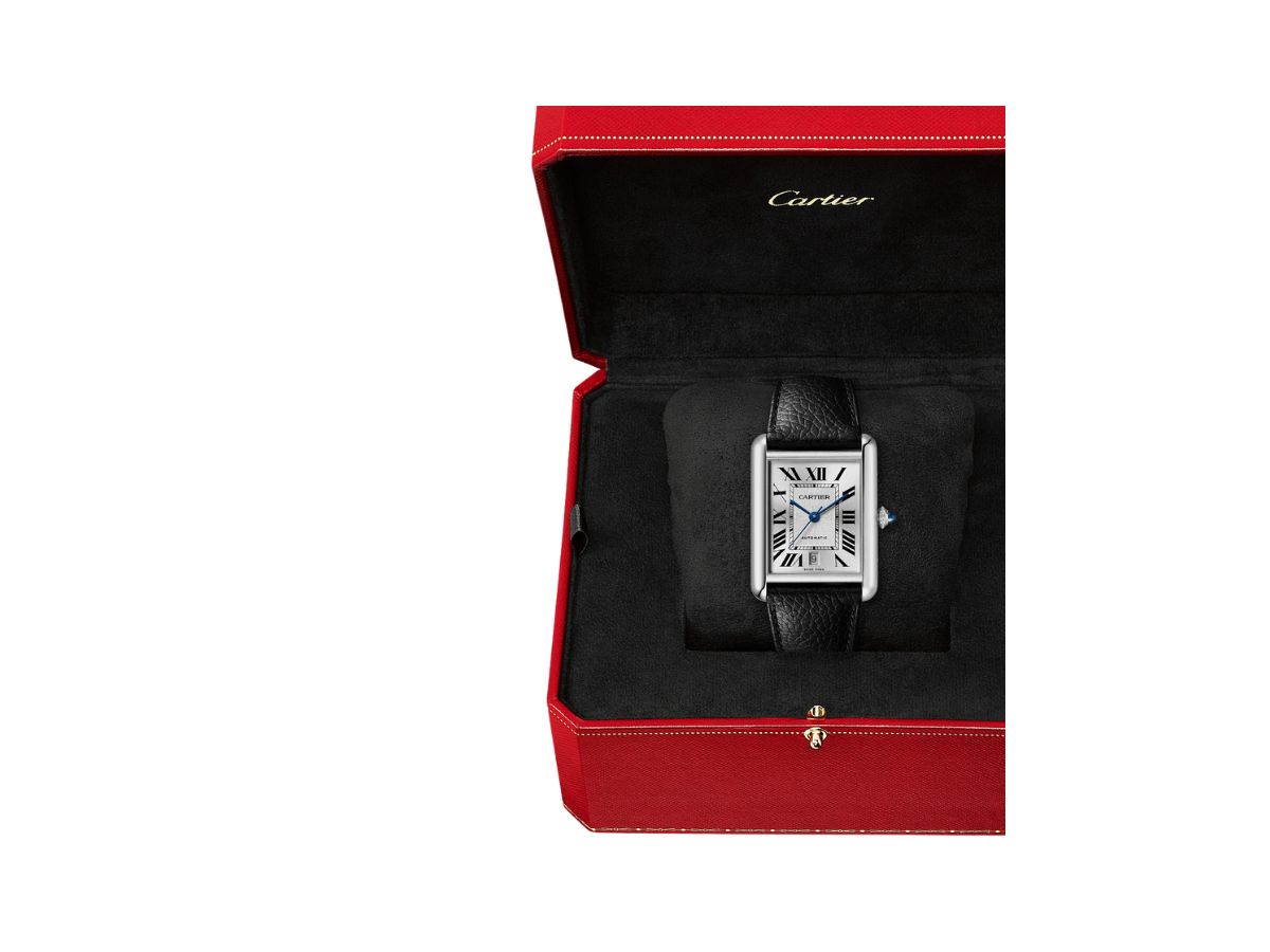 Cartier Tank Must Watch Extra-Large Model In Steel Case With Synthetic ...