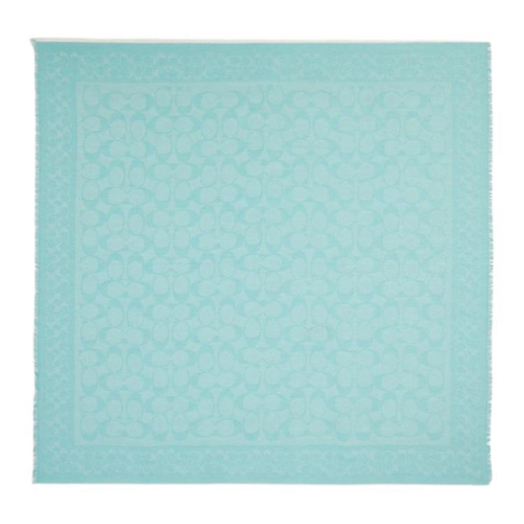 Coach Signature Oversized Square Scarf Blue | ของแท้